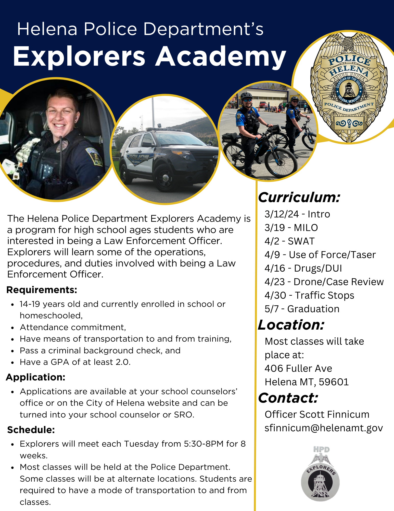 Police Explorers Academy - City of Helena, MT